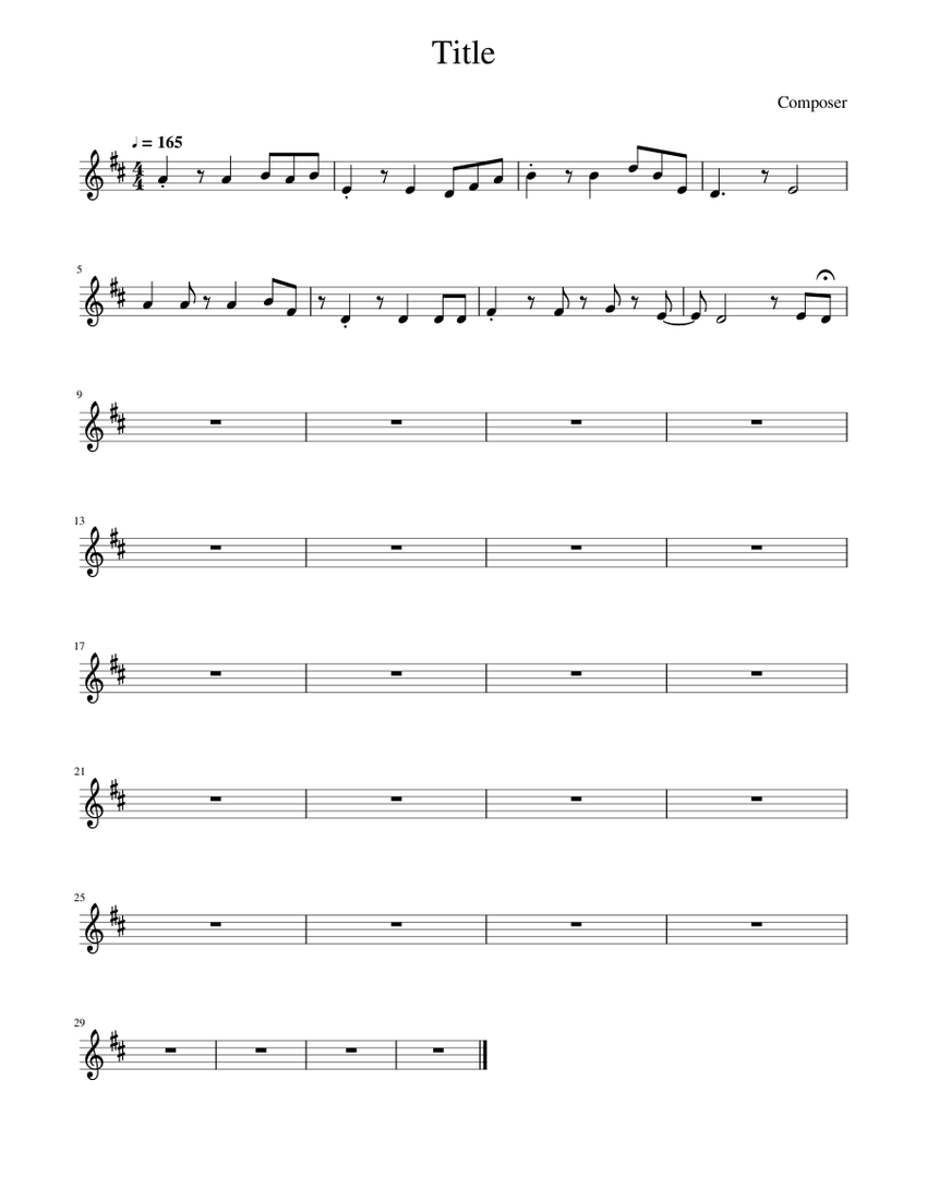Bez názvu Sheet music for Trumpet in b-flat (Solo) | Musescore.com