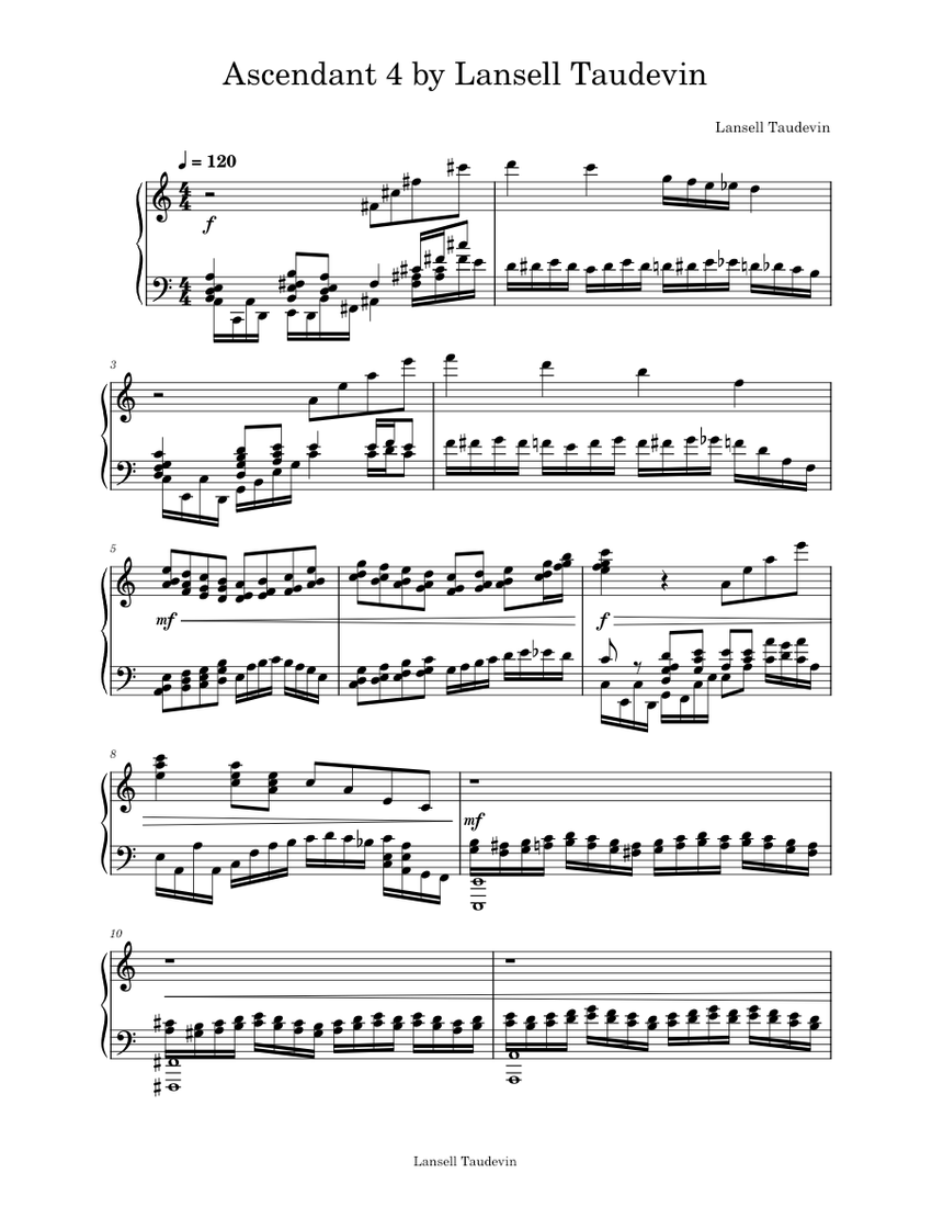 Ascendant_4_by_Lansell_Taudevin Sheet music for Piano (Solo ...