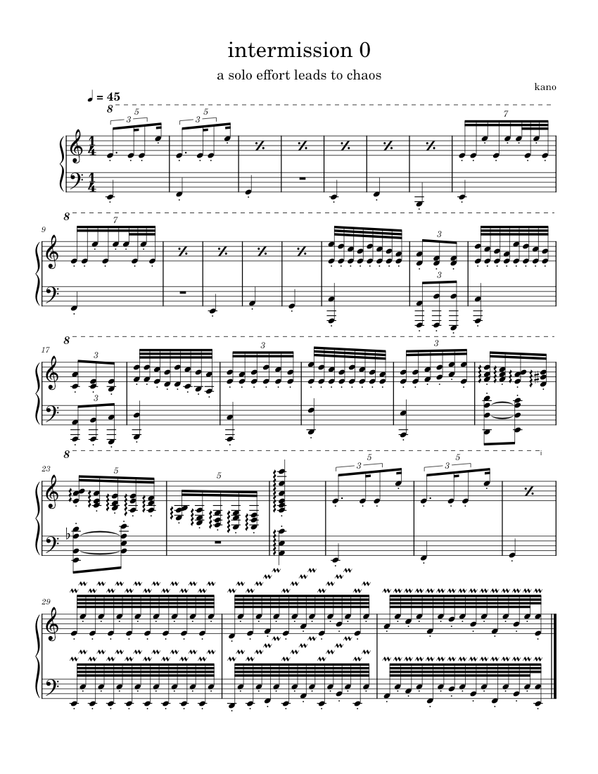 intermission 0 Sheet music for Piano (Solo) | Musescore.com