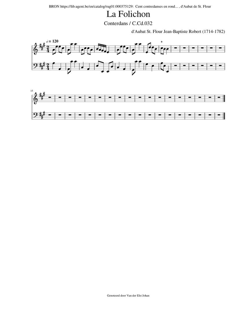 La Folichon (C.Cd.032) Sheet music for Violin, Cello (String Duet ...