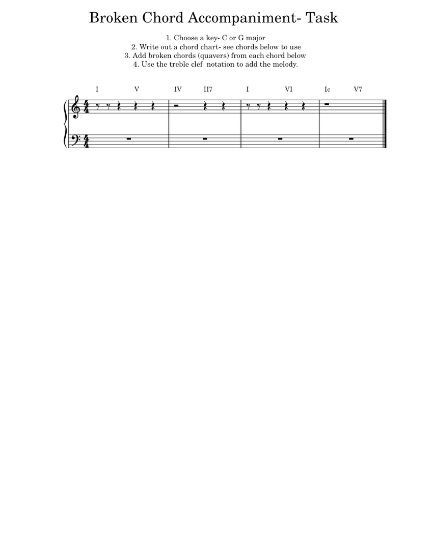 Broken Chord Accompaniment- Task - piano tutorial