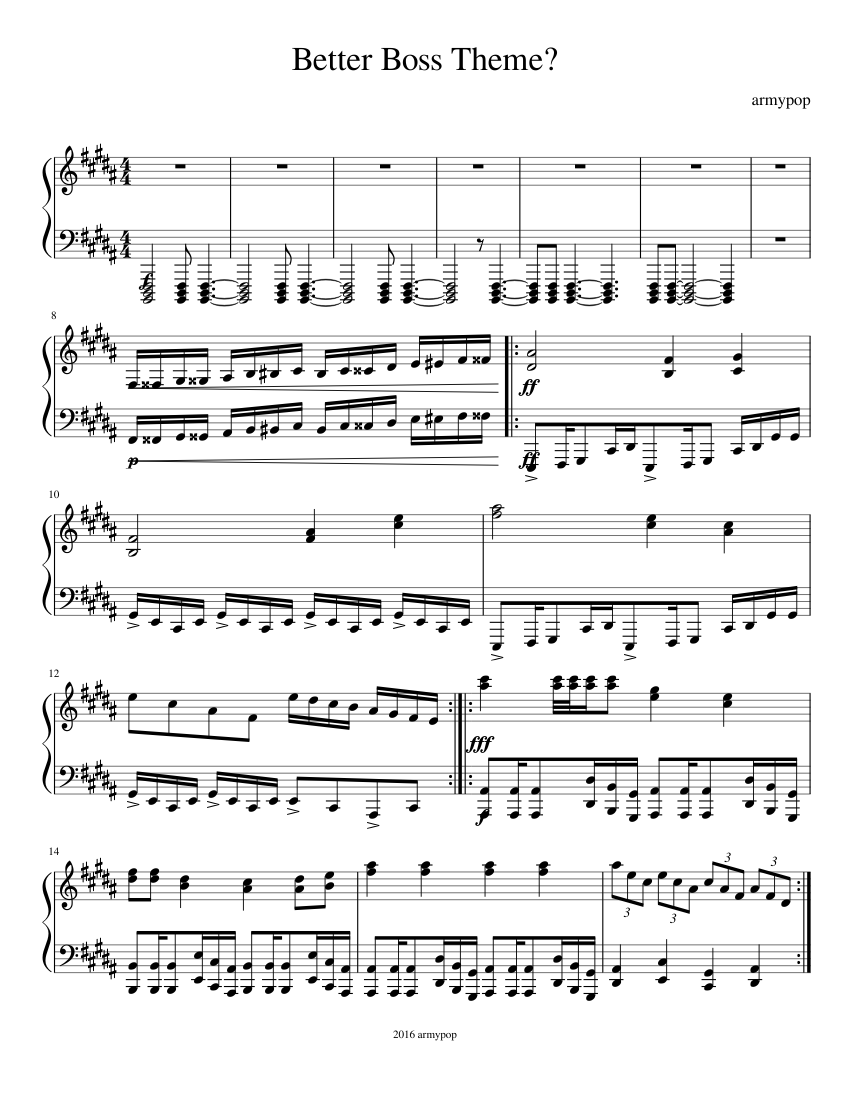 Boss Battle Theme? Sheet music for Piano (Solo) | Musescore.com