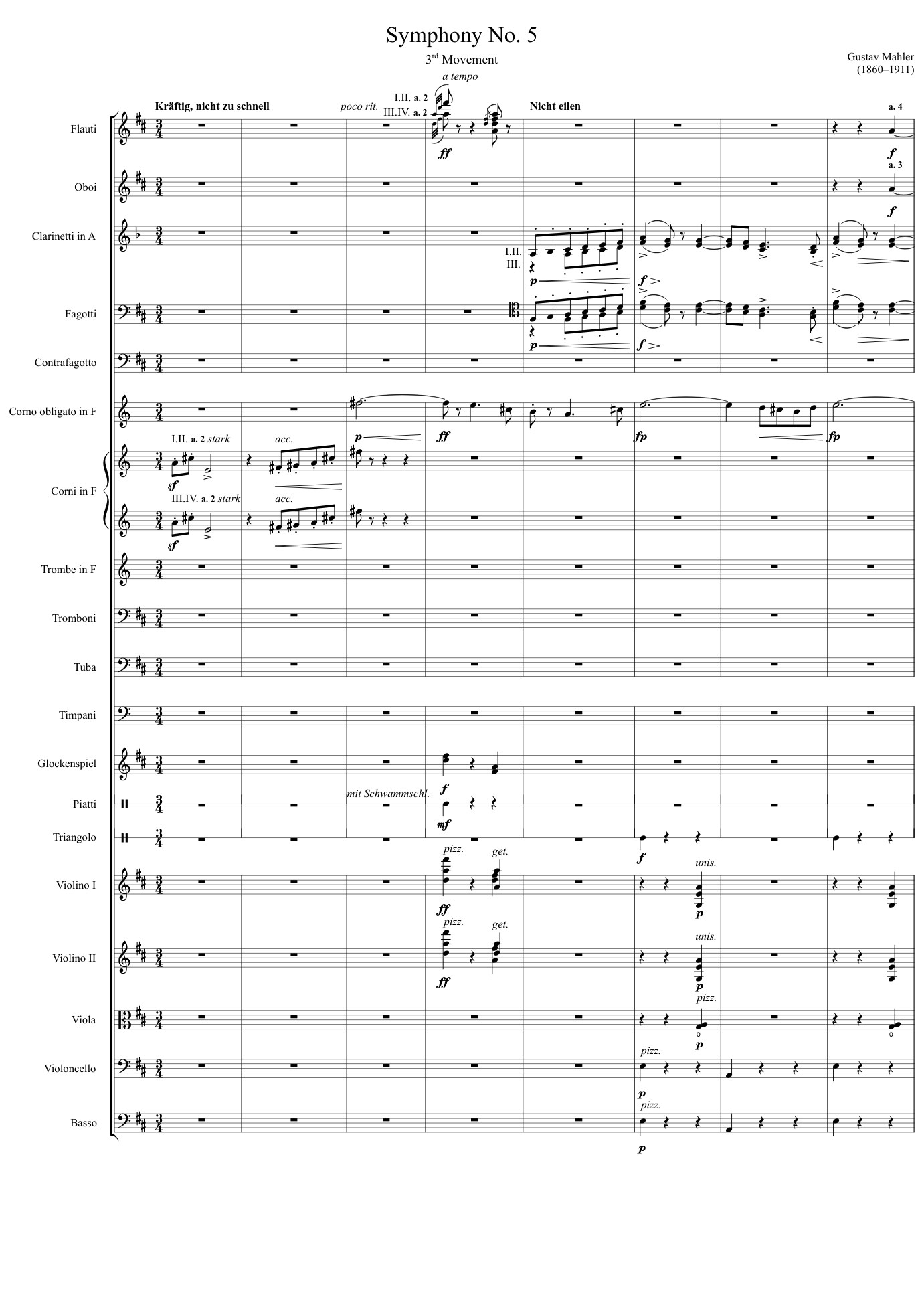 Symphony No. 5, 3rd Movement Sheet music for Trombone, Tuba, Flute piccolo, Flute & more ...