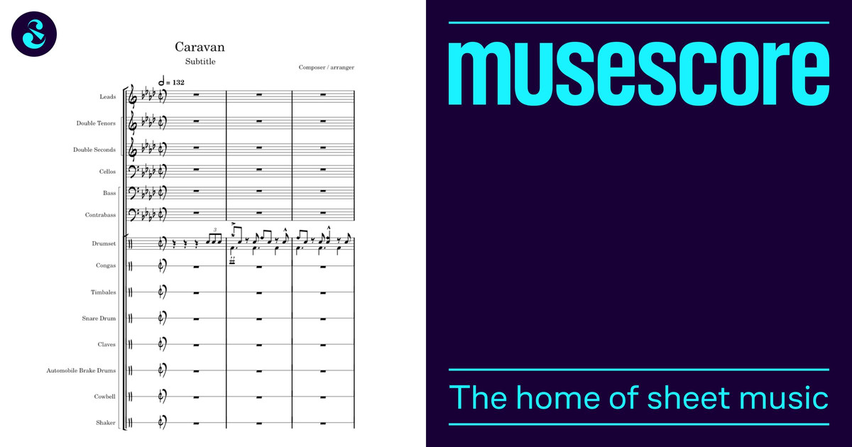 Whiplash Caravan for Steelband WIP Sheet music for Bass guitar, Drum ...