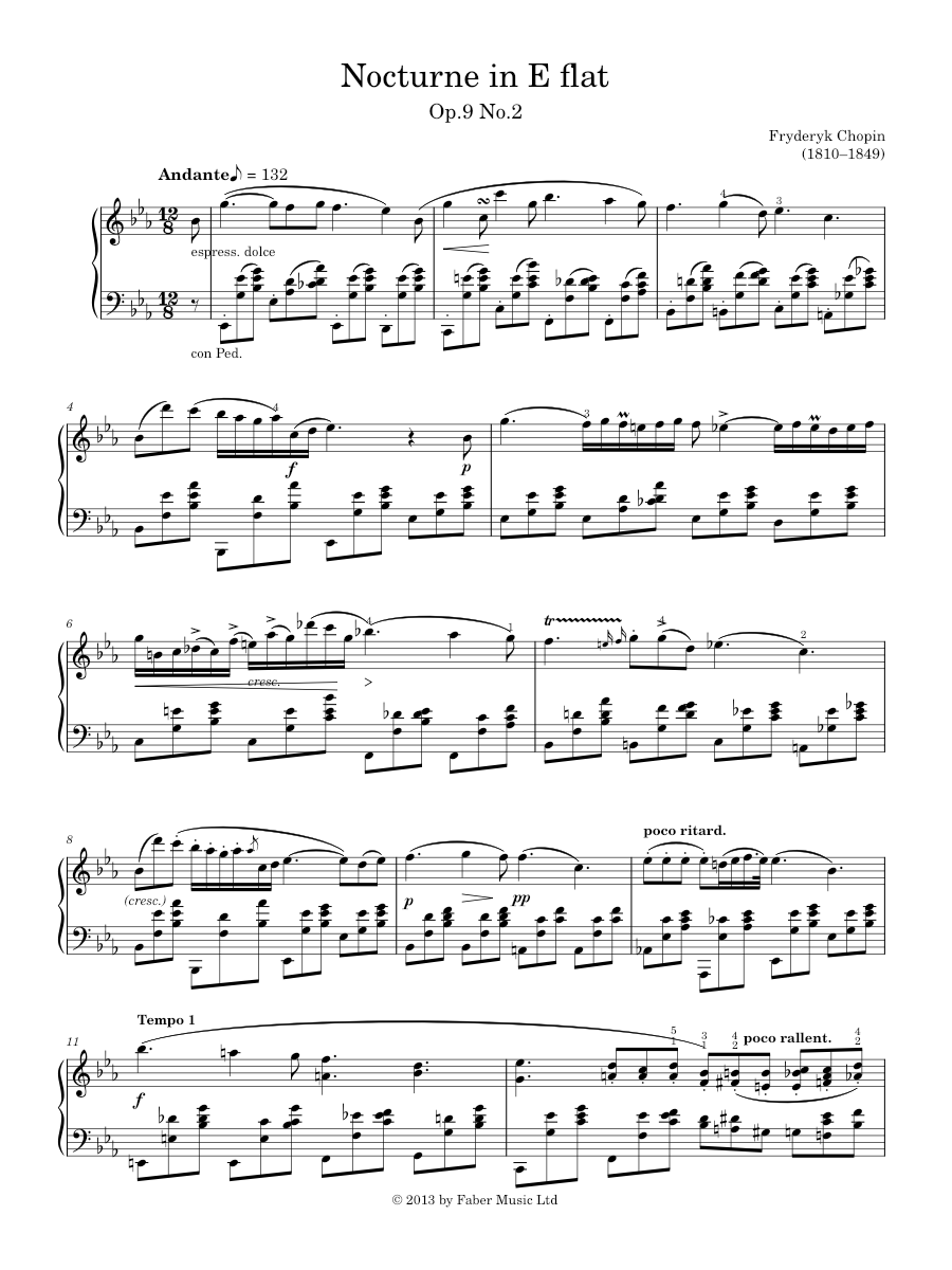 Nocturnes, Op.9 Sheet music for Piano by Frédéric Chopin Official ...
