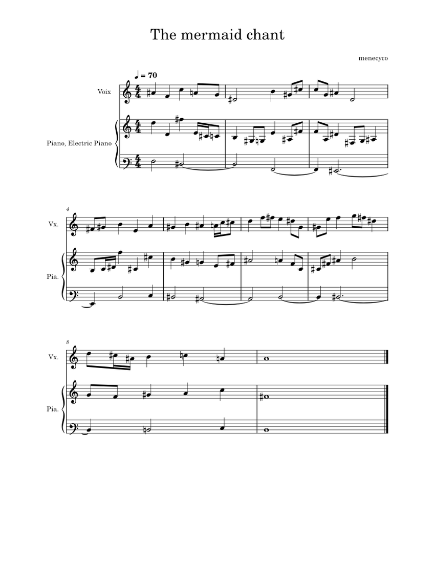 The mermaid chant Sheet music for Piano, Vocals (Piano-Voice ...