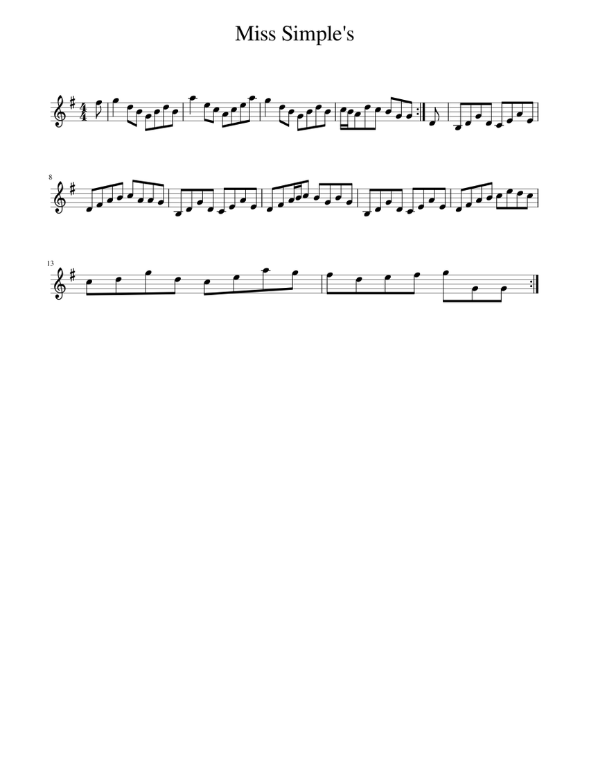 Miss Simple's Sheet music for Piano (Solo) | Musescore.com