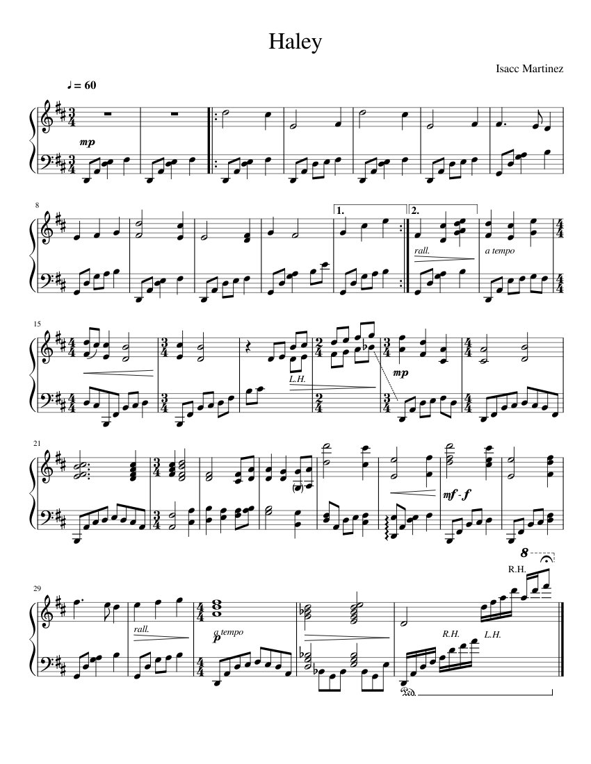 Haley Sheet music for Piano (Solo) | Musescore.com