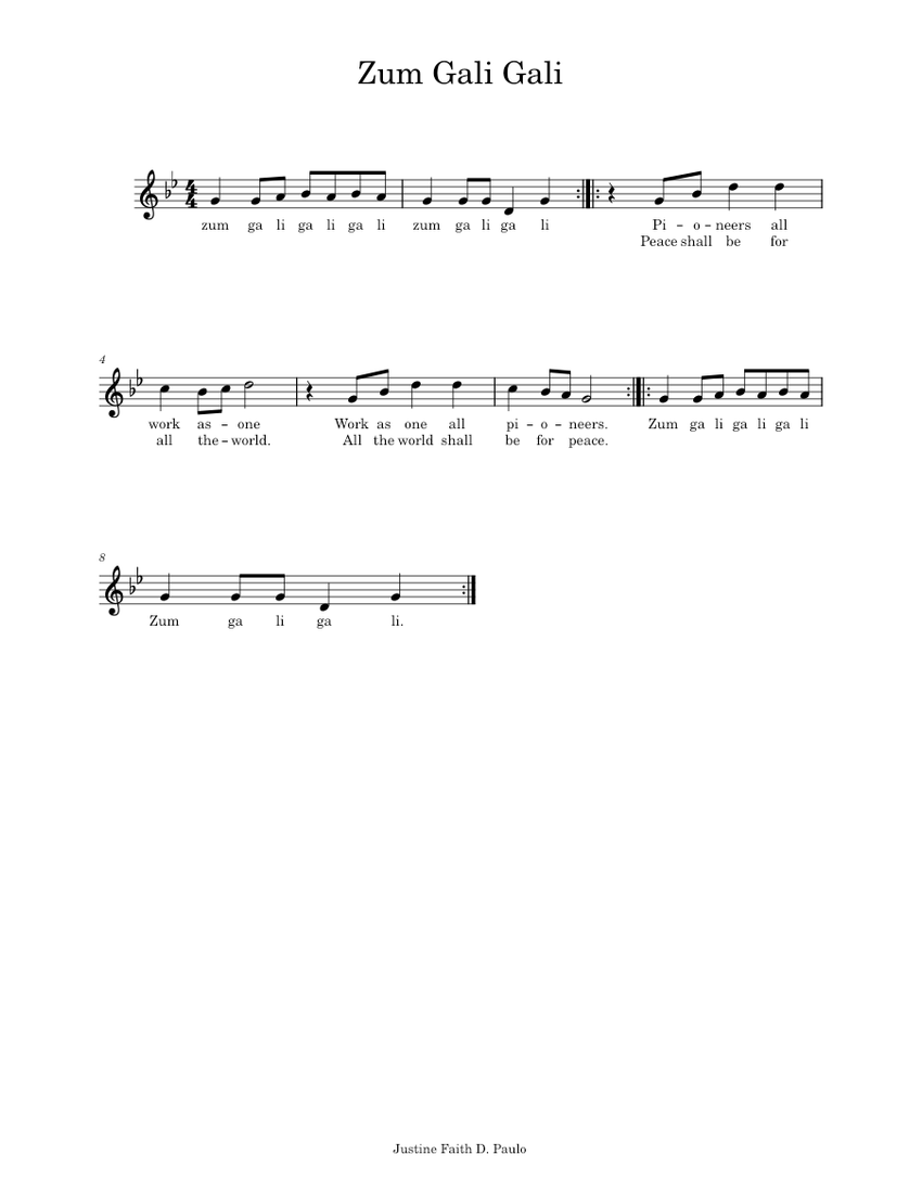 Zum Gali Gali – Israeli Folk Song - piano tutorial