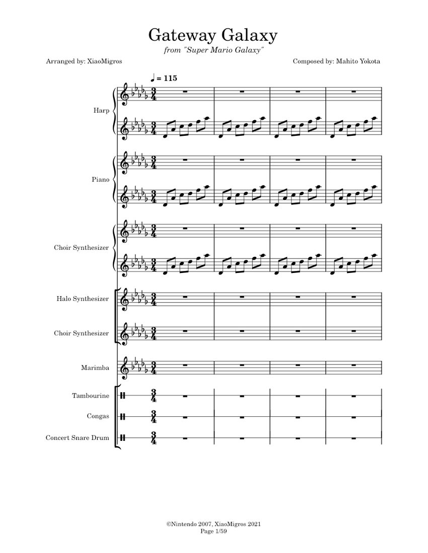 Gateway Galaxy but it's fully instrumentalised〖BIFI #17〗 Sheet music ...