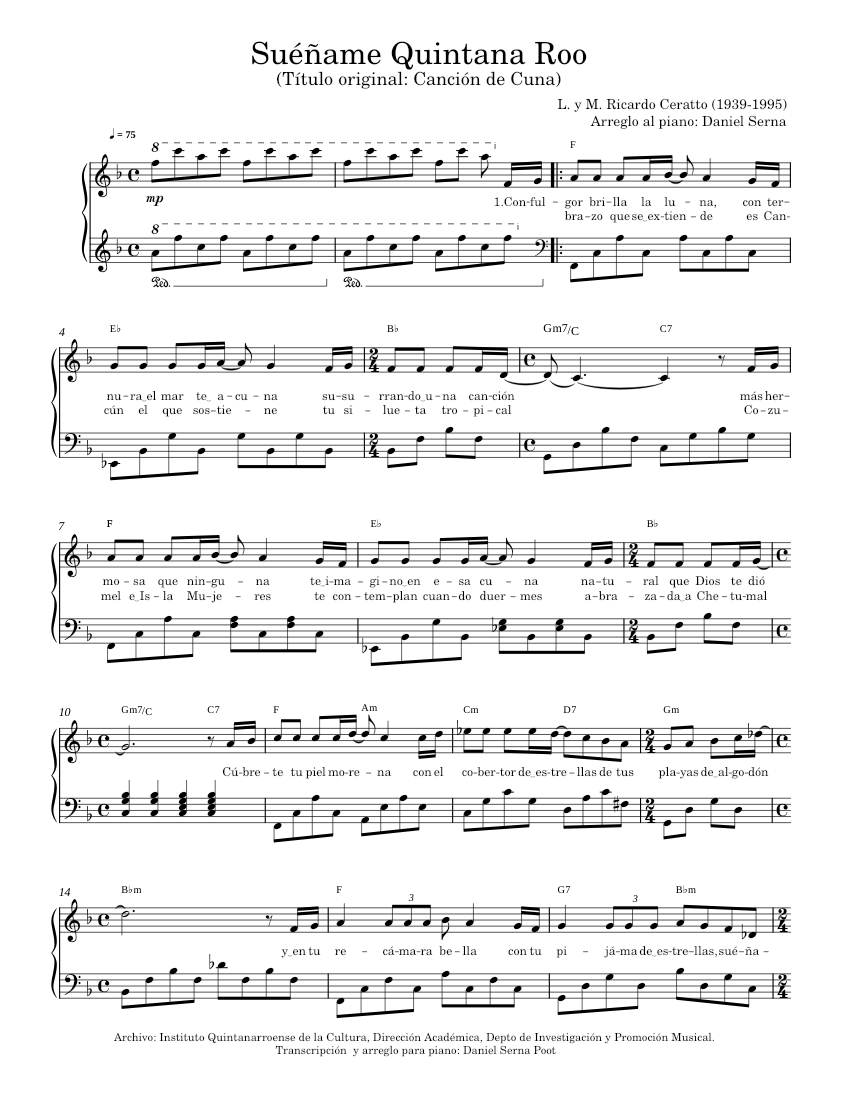 Suéñame Quintana Roo ( Letra y Música: RIcardo Ceratto, arr. Daniel ...