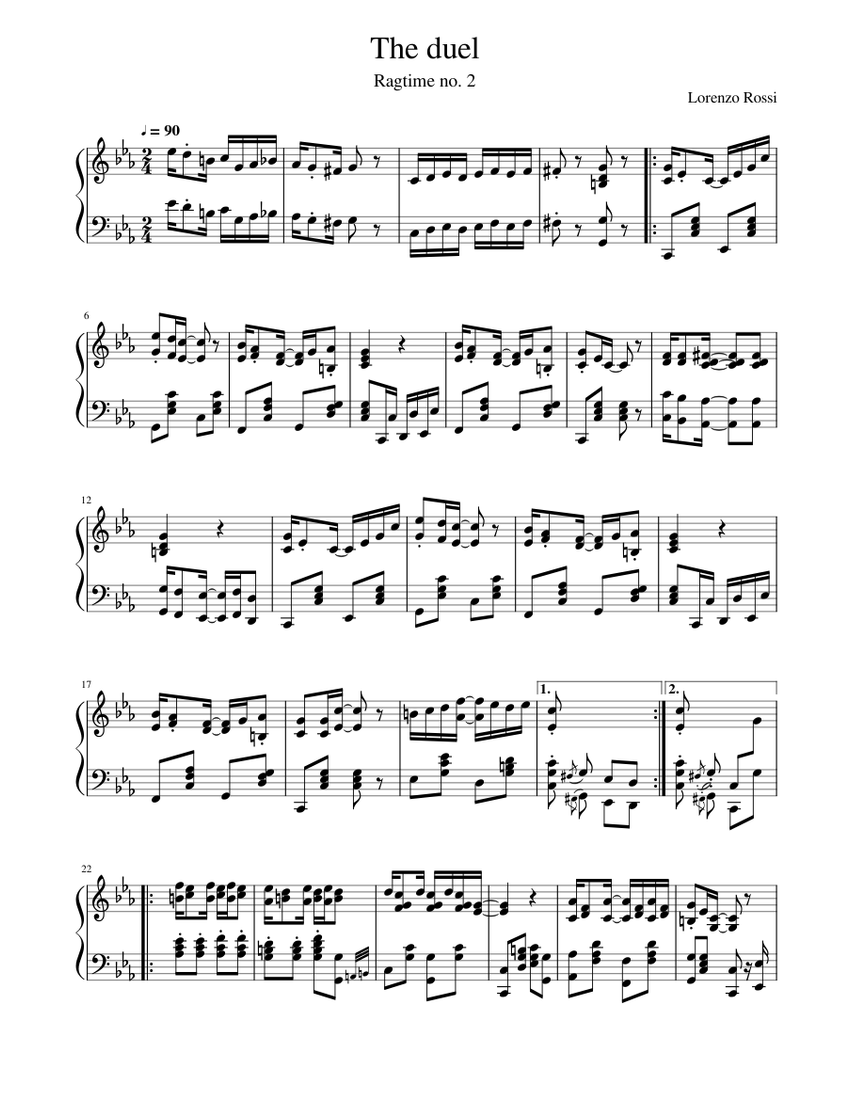 The duel Sheet music for Piano (Solo) | Musescore.com