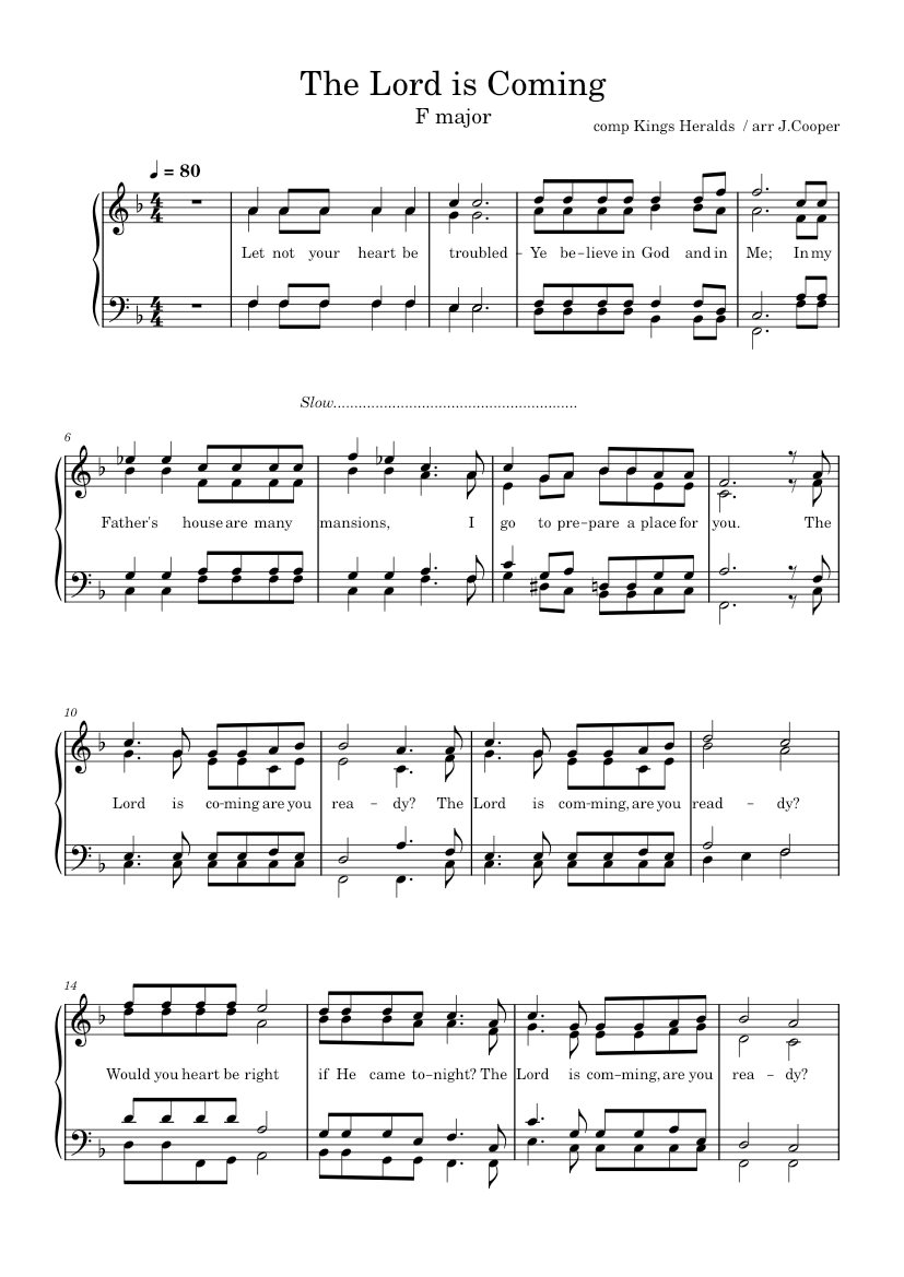The Lord is Coming, are you ready? Sheet music for Piano (Choral) Easy ...