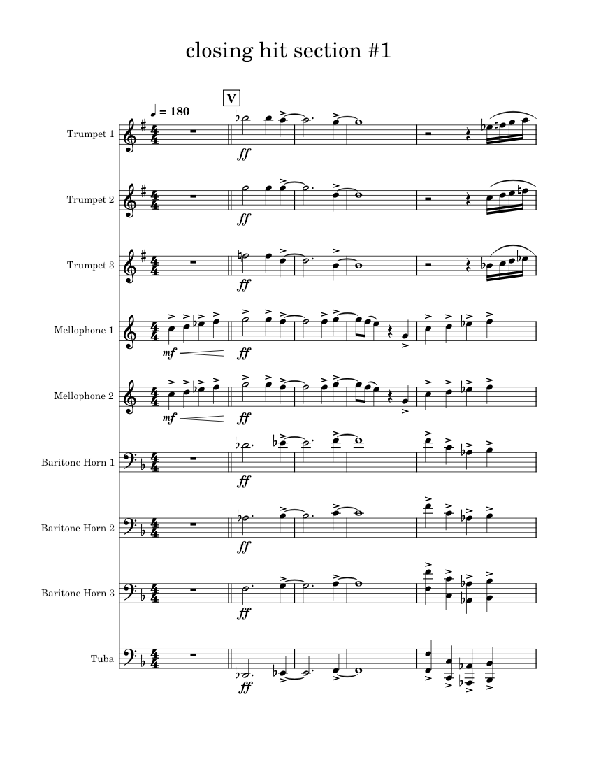 Original DCI Closing Hit Arrangement - Cole Howell Sheet Music for Tuba ...