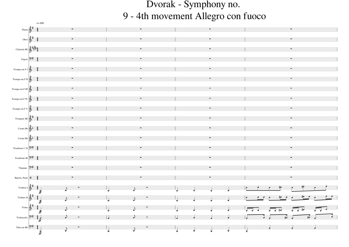 Dvorak - Symphony no. 9 - 4th movement - Allegro con fuoco Sheet music for Trombone, Cornet ...