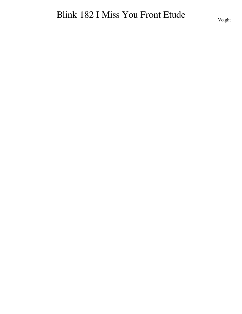 I Miss You - blink-182 (Front Etude) Sheet Music for Piano, Timpani ...