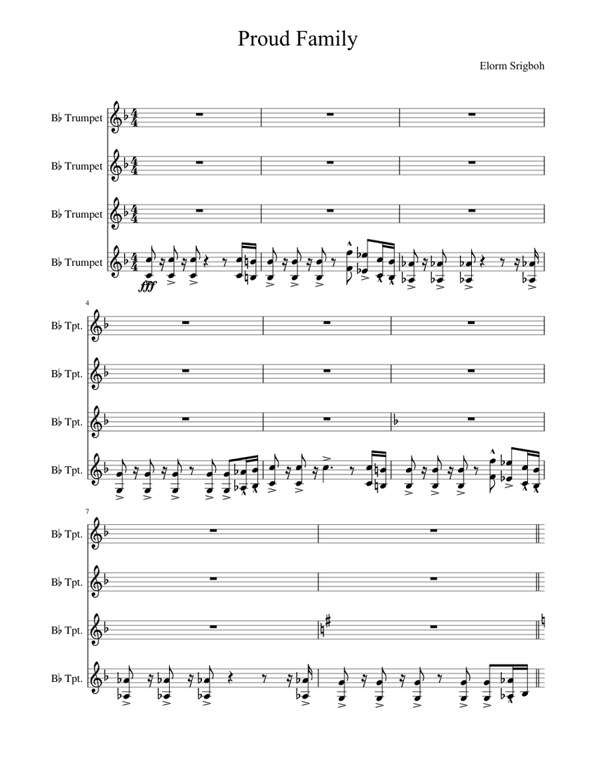 df Sheet music for Trumpet in b-flat (Mixed Quartet) | Musescore.com