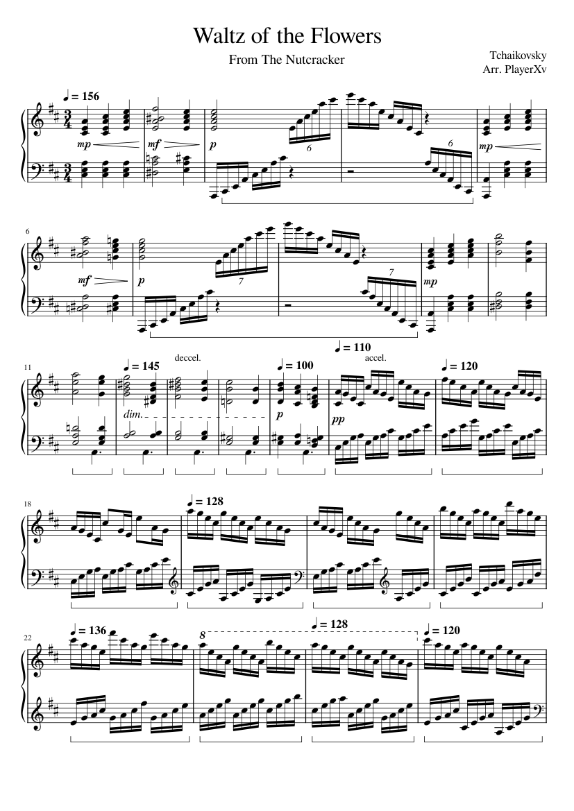 Waltz Of The Flowers, Op. 71 Sheet Music for Piano (Solo) | MuseScore.com