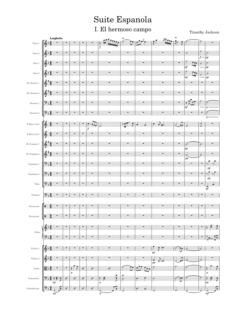 Suite Espanola (UNFINISHED) Sheet music for Trombone, Tuba, Flute, Oboe ...