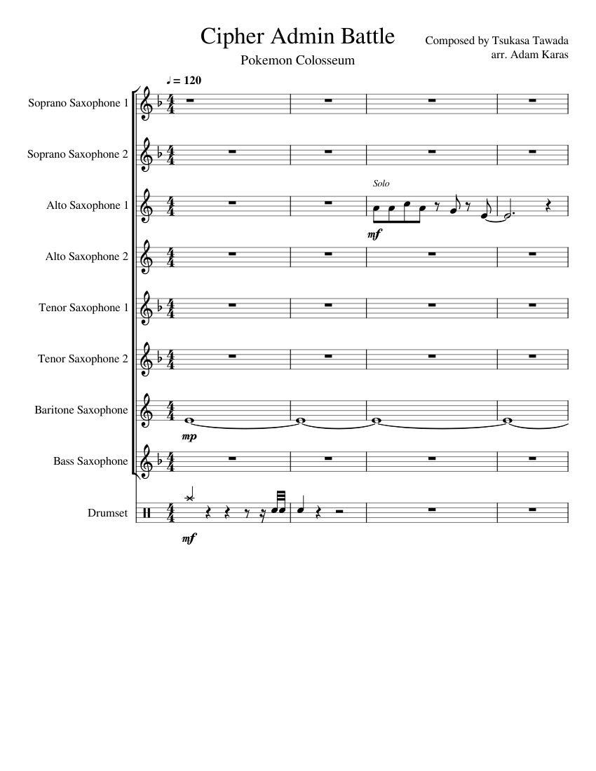 Cipher Admin Battle for Sax Choir Sheet music for Saxophone alto ...