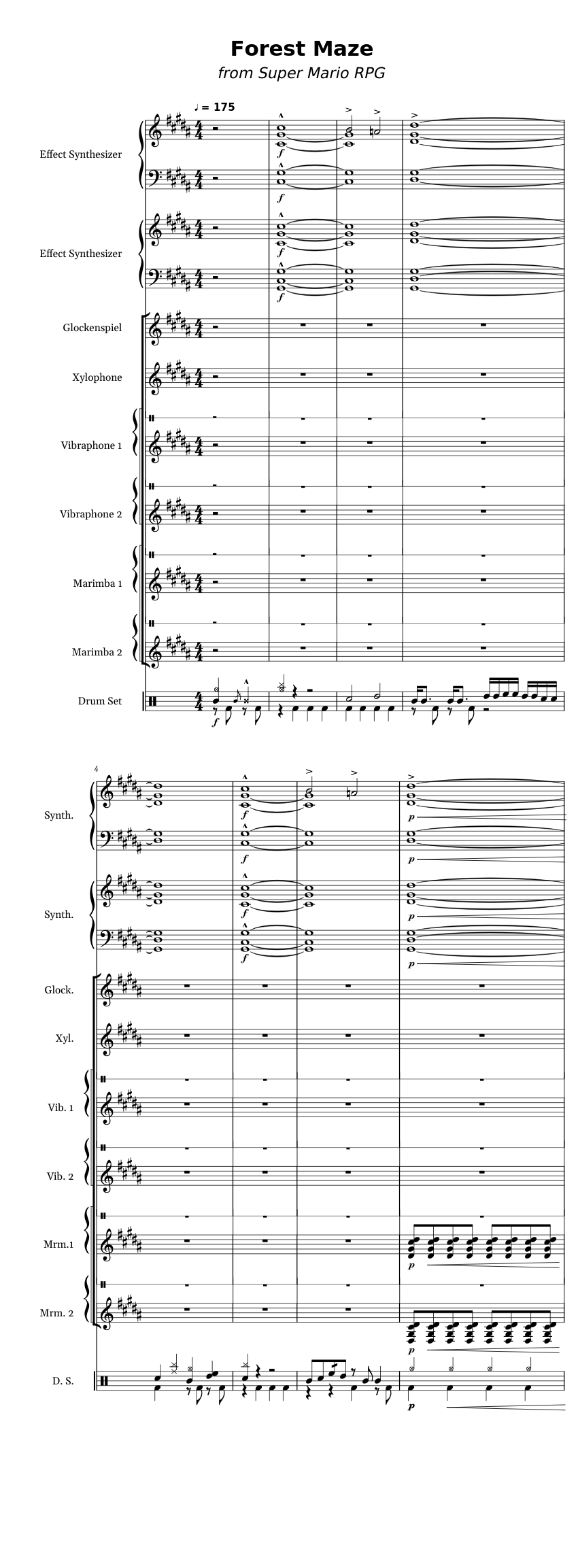 Forest Maze Sheet music for Vibraphone, Glockenspiel, Drum group ...