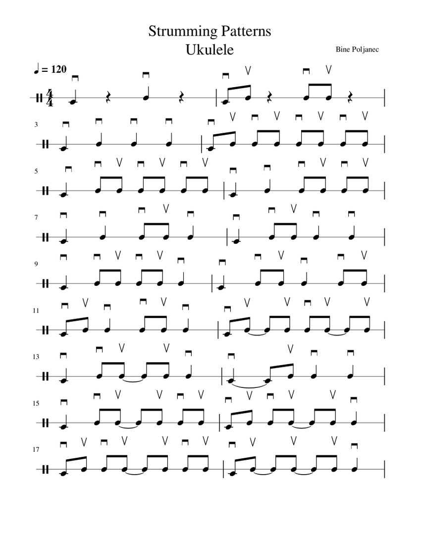 Strumming Pattern Sheet music for Drum group (Solo) | Musescore.com