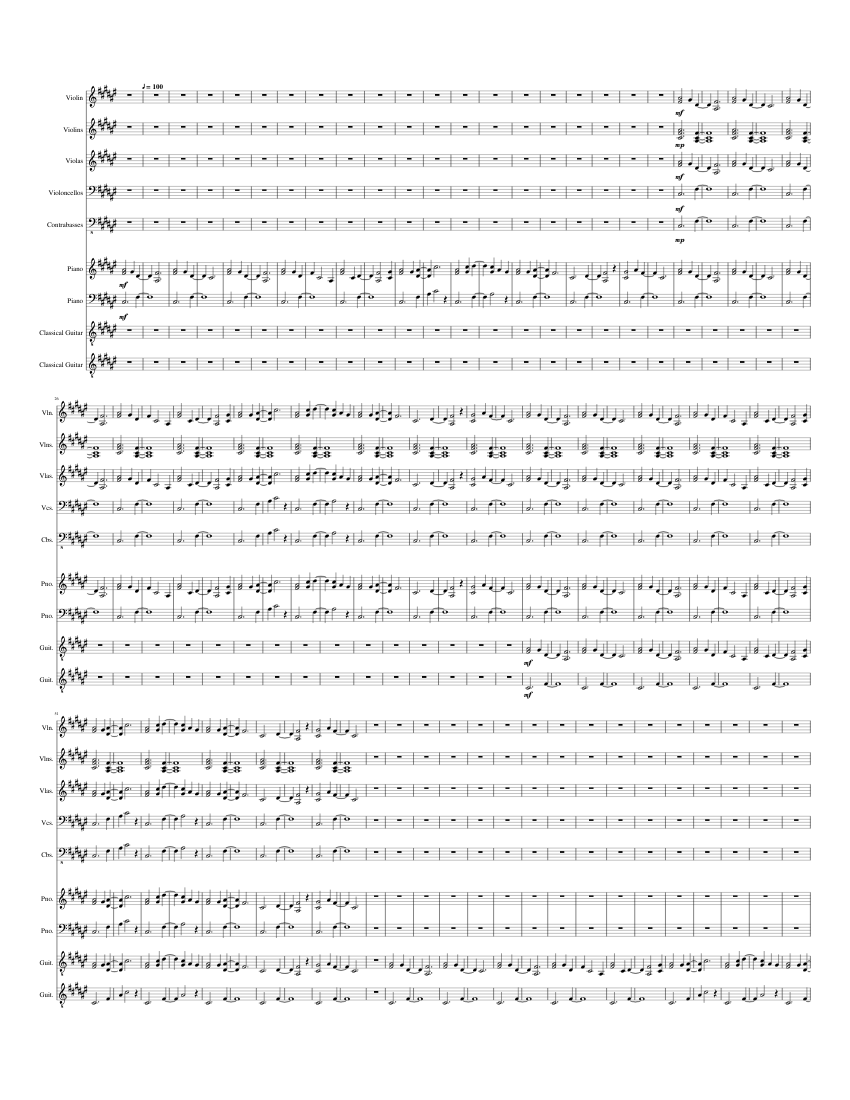 Minecraft - Calm 1 Sheet music for Piano, Violin, Guitar, Strings group ...