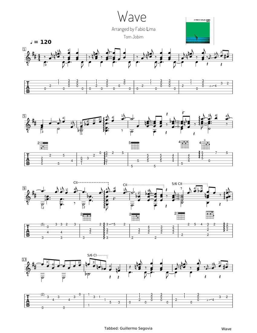 Wave Sheet music for Guitar (Solo) | Musescore.com