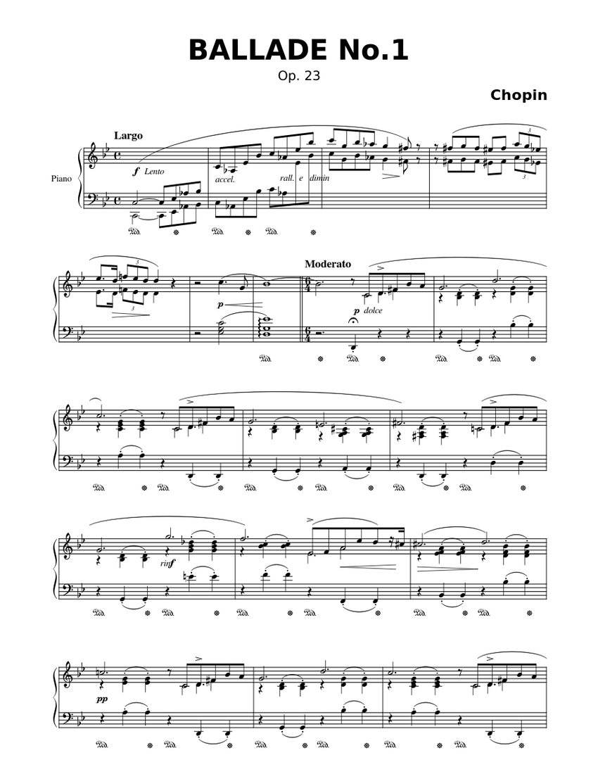 BALLADE No.1 (Op.23) – Frédéric Chopin Sheet music for Piano (Solo) | Musescore.com