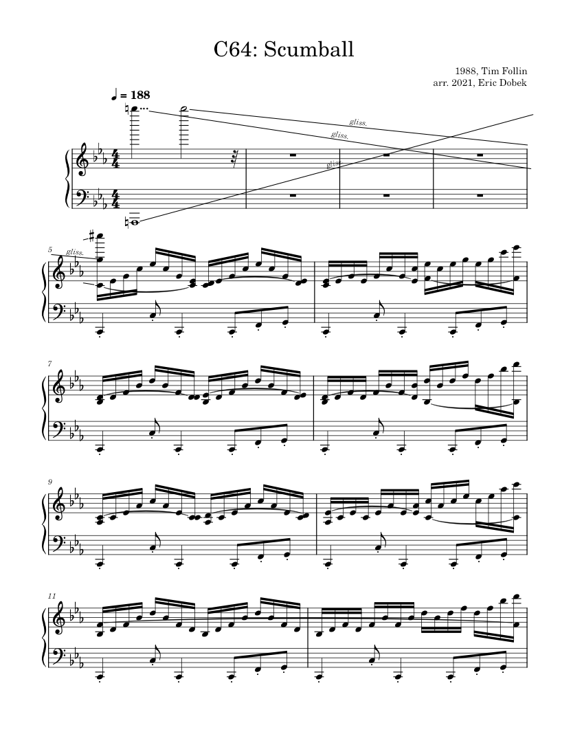 C64: Scumball - Tim Follin Sheet music for Piano (Solo) | Musescore.com