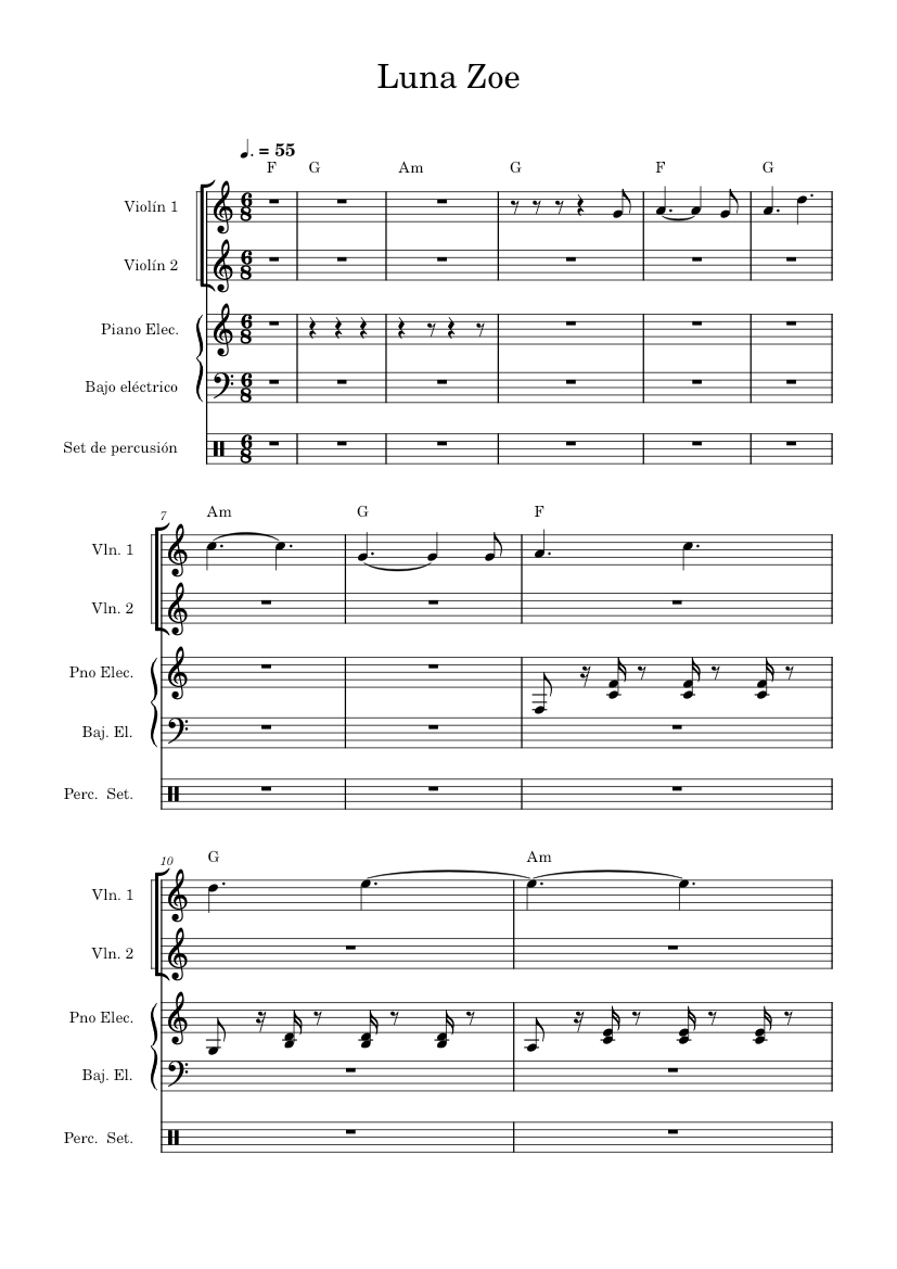 Luna – Zoé (Mexico) Luna Zoe Sheet Music with Chords for Piano, Violin ...
