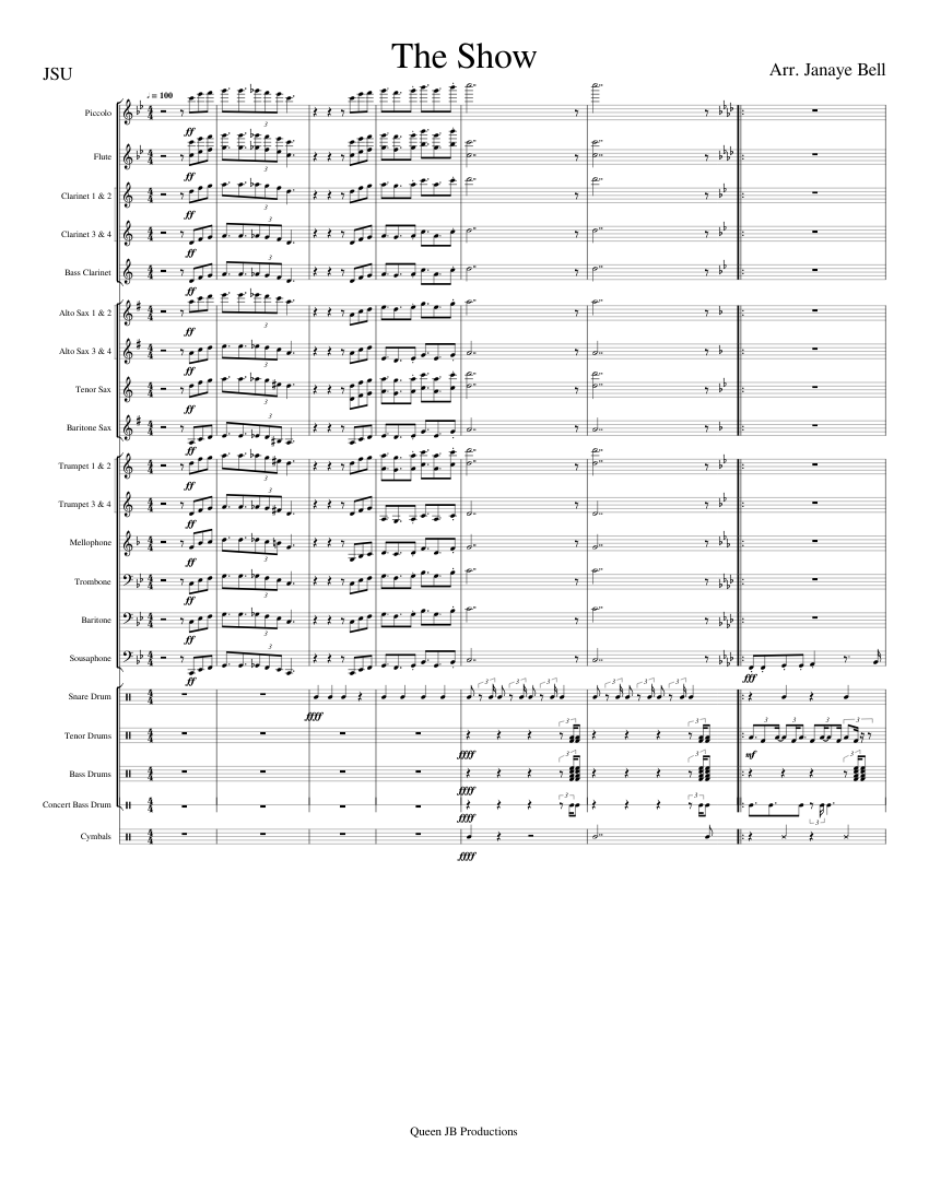 The Show Sheet music for Trombone, Tuba, Flute piccolo, Flute & more ...