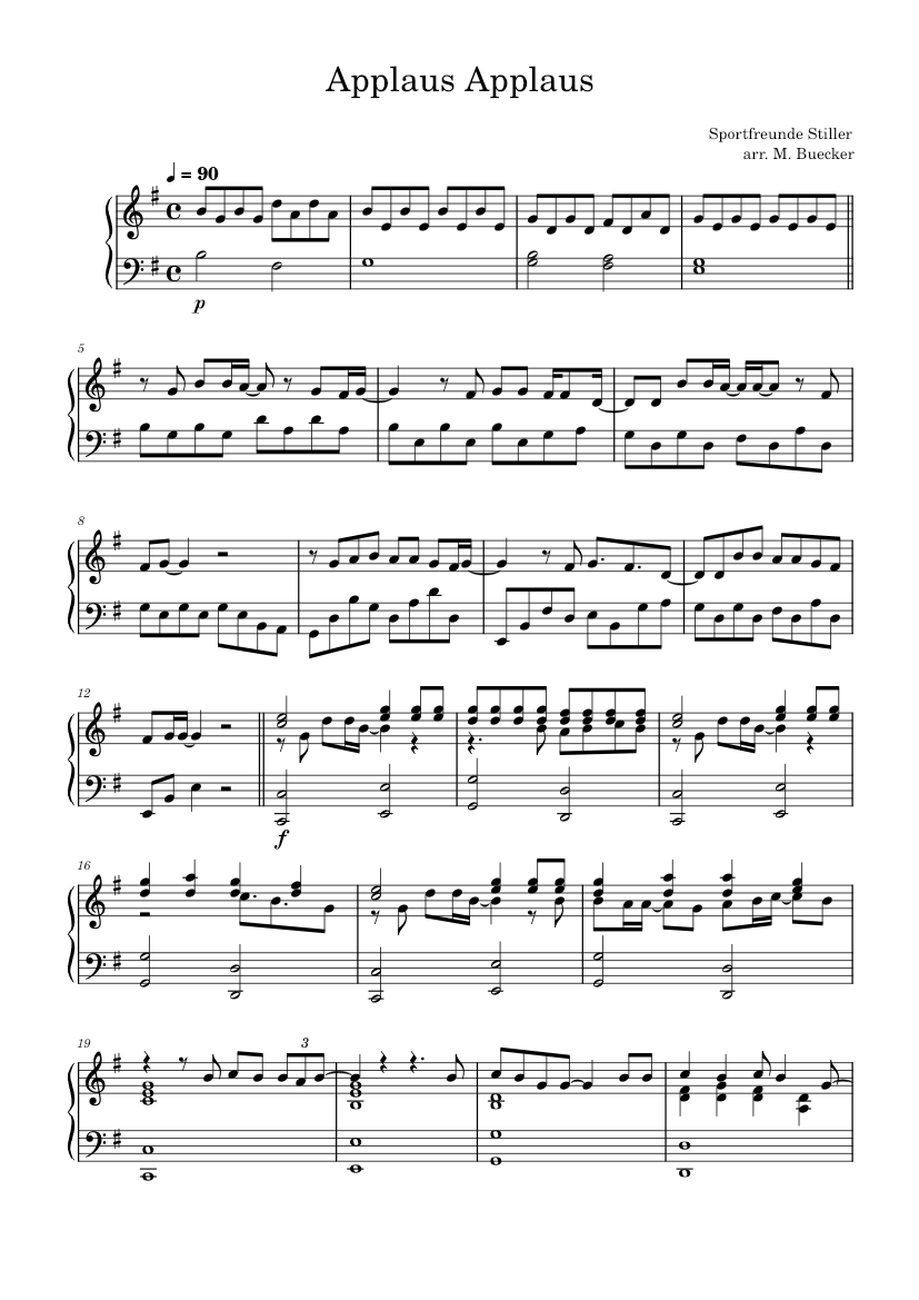 Applaus Applaus Sheet music for Piano (Solo) | Musescore.com