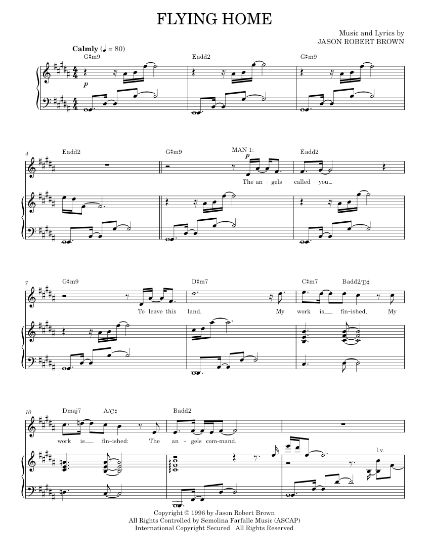 Play Official version of Flying Home (from Songs for a New World) Sheet ...