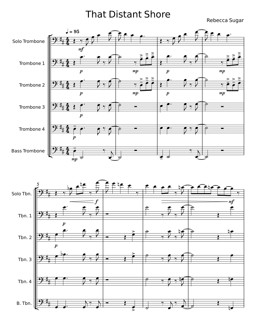 That Distant Shore - Rebecca Sugar Sheet music for Trombone (Brass ...