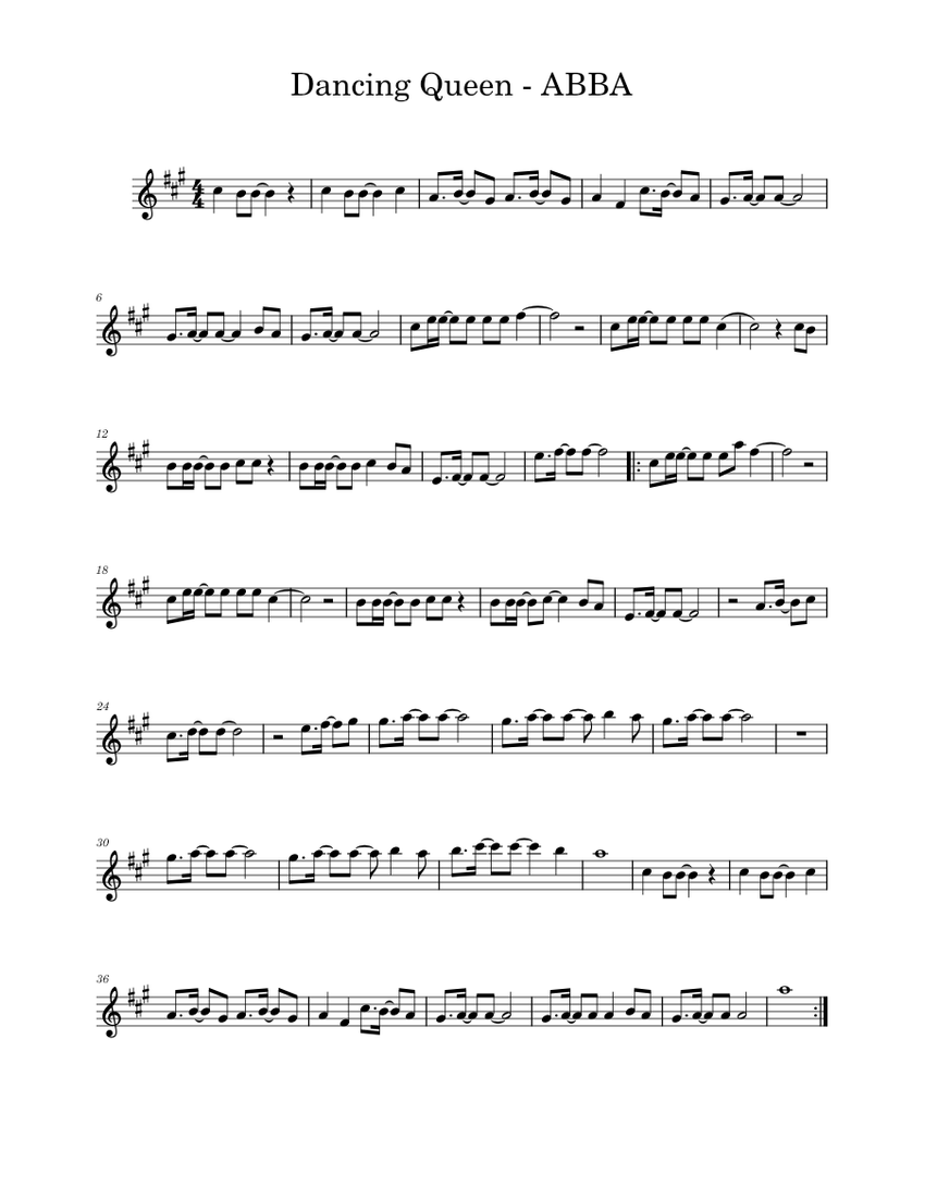 Dancing Queen - ABBA Sheet music for Violin (Solo) | Musescore.com