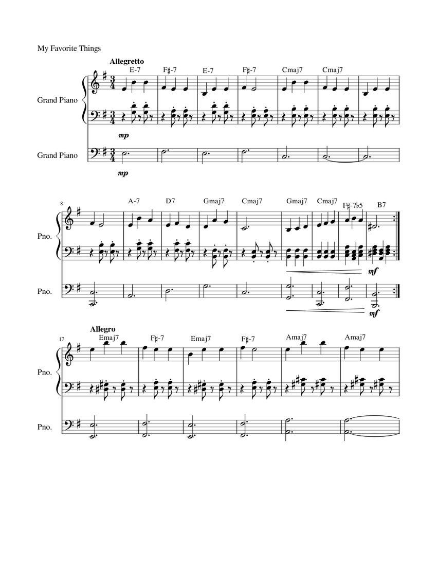 My Favorite Things - piano tutorial