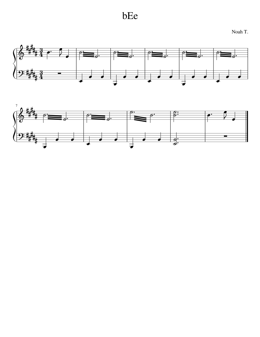 bEe Sheet music for Piano (Solo) Easy | Musescore.com