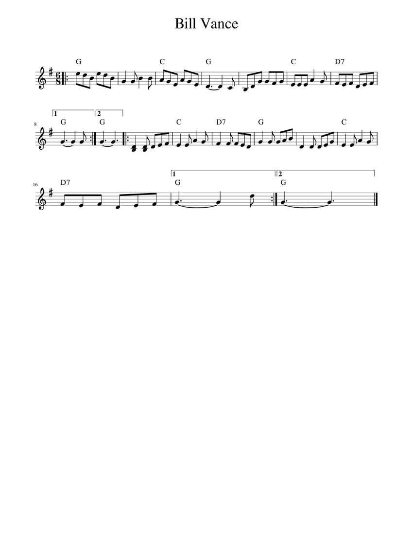 Bill Vance Sheet music for Piano (Solo) | Musescore.com