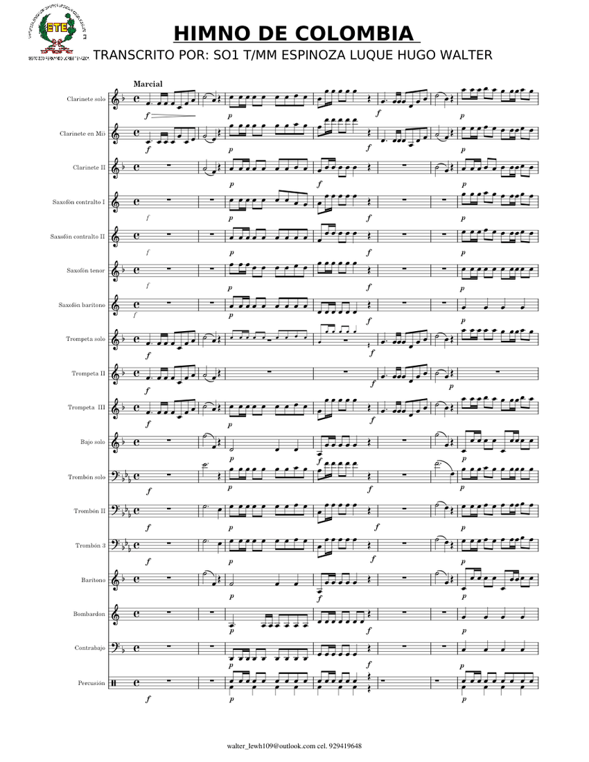 Himno de colombia – anonimo Himno de colombia HIMNO_DE_COLOMBIA Sheet ...