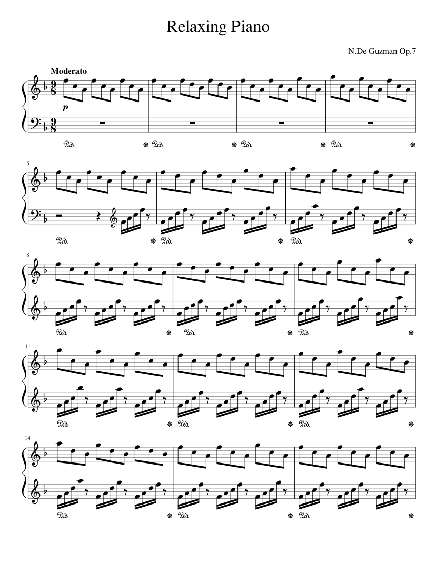 Relaxing_Piano Sheet music for Piano (Solo) | Musescore.com