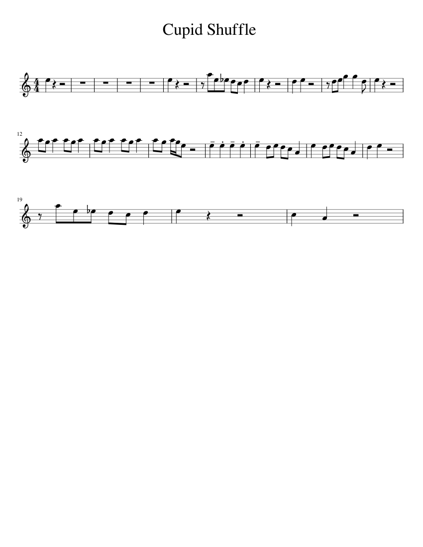 Cupid Shuffle Sheet music for Piano (Solo) Easy | Musescore.com