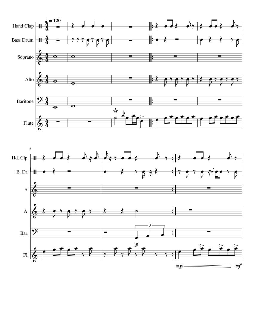 My First Composition (ever) Sheet music for Soprano, Alto, Baritone ...
