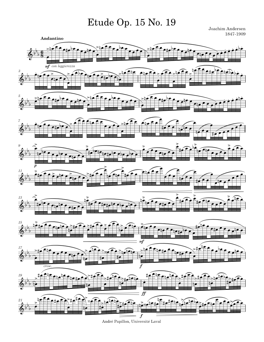 24 Etudes for flute Op. 15 – Joachim Andersen Sheet Music for Flute ...