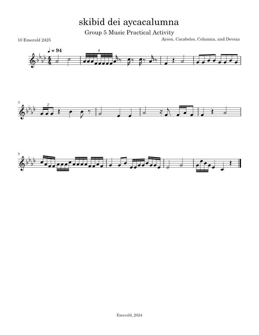 PracticalActivity G10 Group5 – Chance Music by G10 Students Sheet Music ...