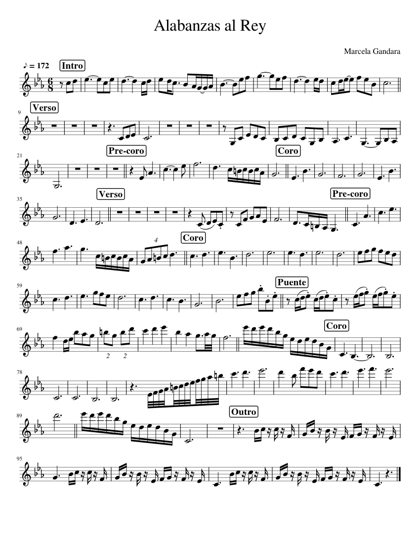 Alabanzas al Rey Sheet music for Violin (Solo) | Musescore.com