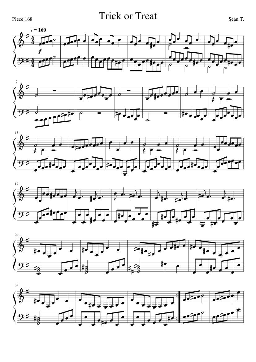 Trick or Treat Sheet music for Piano (Solo) | Musescore.com