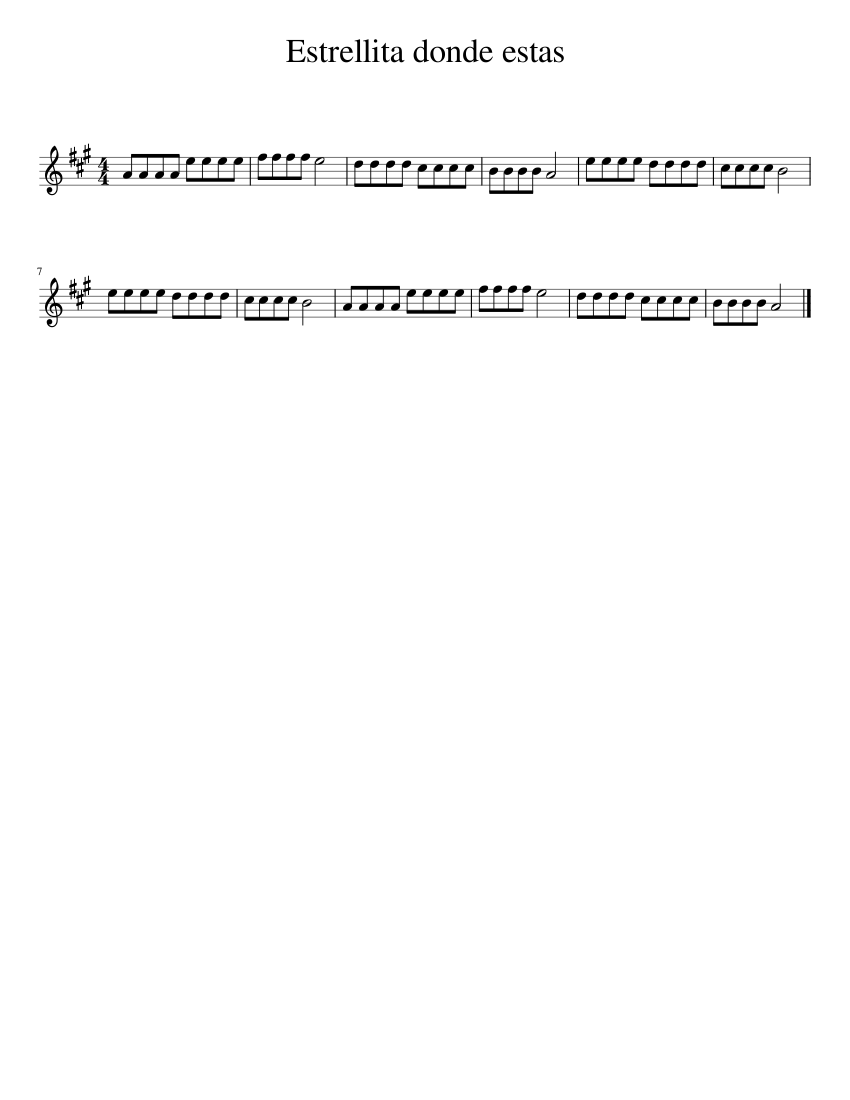 Estrellita donde estas Sheet music for Piano (Solo) Easy | Musescore.com