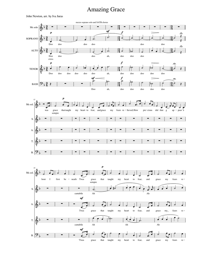 amacing grace Sheet music for Piano, Soprano, Alto, Tenor & more ...