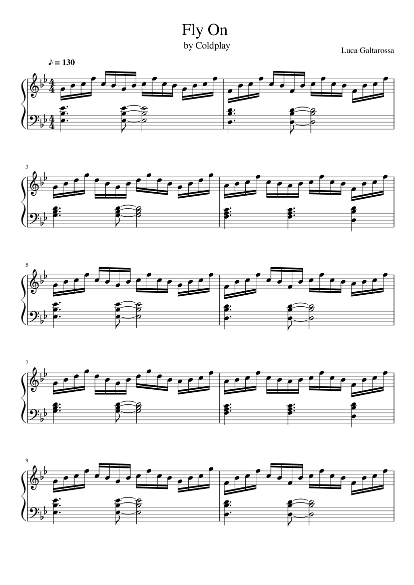 Coldplay - O (Fly On) Sheet Music for Piano (Solo) Easy | MuseScore.com